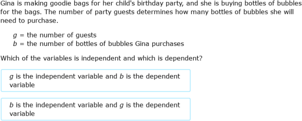 IXL - Identify independent and dependent variables (Year 10 maths practice)