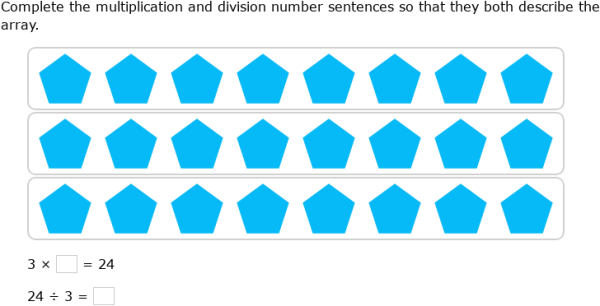 IXL - Relate multiplication and division for arrays (Year 2 maths practice)