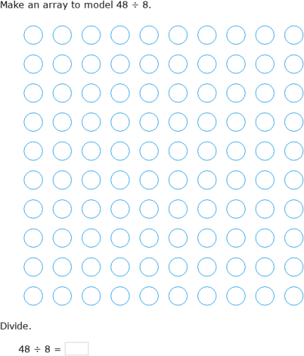 IXL - Make arrays to model division (Year 2 maths practice)