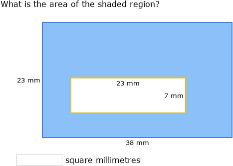 IXL - Area between two shapes (Year 7 maths practice)