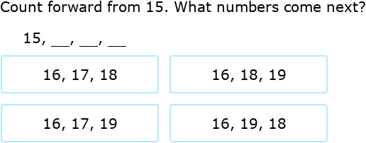 IXL - Count forward - up to 20 (Foundation maths practice)