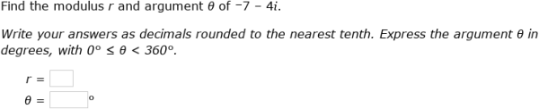 IXL - Find the modulus and argument of a complex number (Year 12 maths ...
