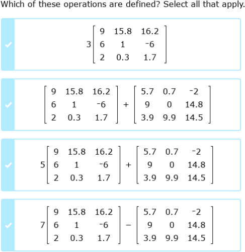 IXL - Matrix operation rules (Year 11 maths practice)