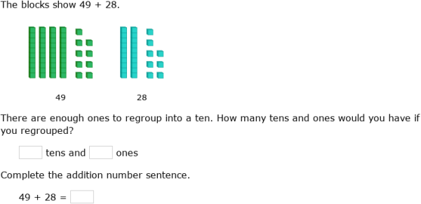IXL - Use models to add two-digit numbers - with regrouping (Year 2 maths practice)
