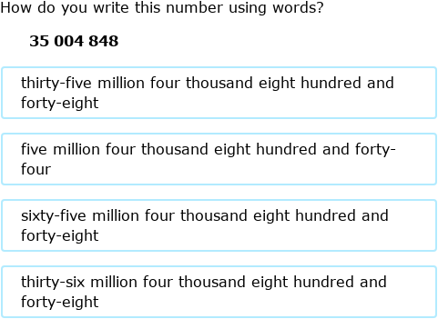 IXL - Word names for numbers (Year 6 maths practice)