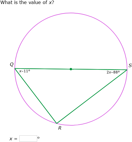 IXL - Angles in inscribed right triangles (Year 11 maths practice)