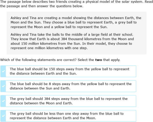 IXL - Analyse models of the Earth-Sun-Moon system (Year 7 science practice)