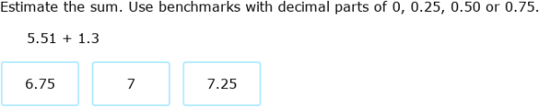 IXL - Estimate sums and differences of decimals using benchmarks (Year ...