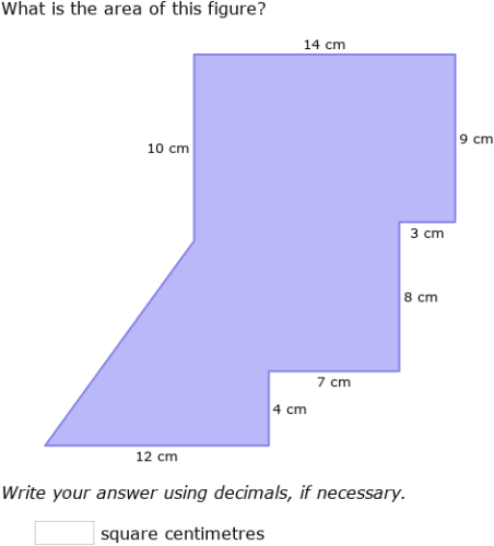IXL - Area of compound figures with triangles (Year 9 maths practice)