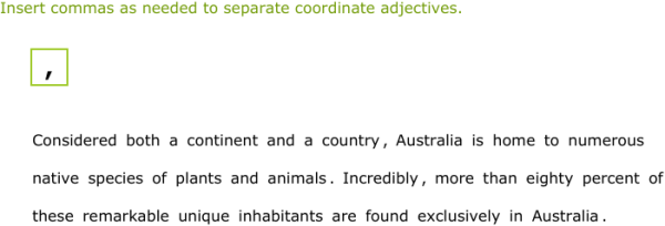 IXL - Commas with coordinate adjectives (Year 12 English practice)