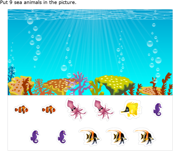 IXL - Count using stickers - up to 10 (Foundation maths practice)