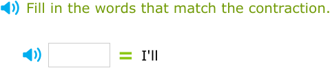 IXL - Form pronoun-verb contractions (Year 1 English practice)