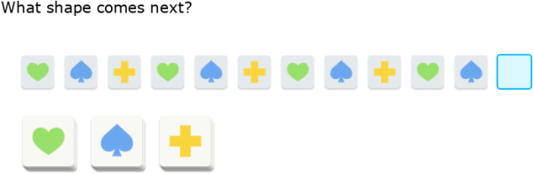 IXL - Find the next shape in a pattern (Foundation maths practice)