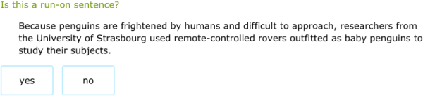 IXL - Identify run-on sentences (Year 10 English practice)