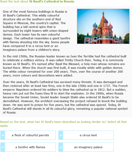 IXL - Read about famous places (Year 5 English practice)