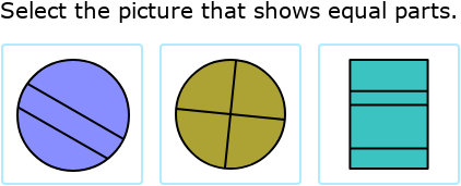 IXL - Equal parts (Year 1 maths practice)