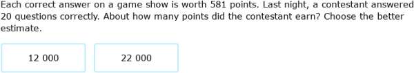IXL - Estimate products: word problems (Year 4 maths practice)