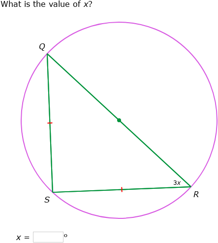 IXL - Angles in inscribed right triangles (Year 10 maths practice)