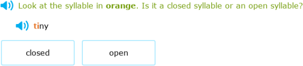 IXL - Is the syllable open or closed? (Year 2 English practice)