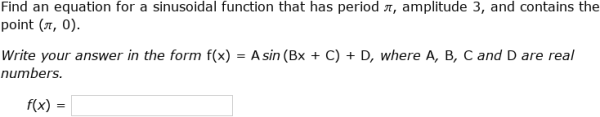 IXL - Write equations of sine functions using properties (Year 12 maths practice)
