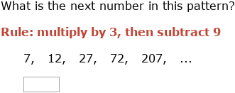 IXL - Use a rule to complete a number sequence (Year 6 maths practice)