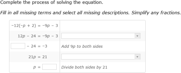 IXL - Solve equations: complete the solution (Year 9 maths practice)
