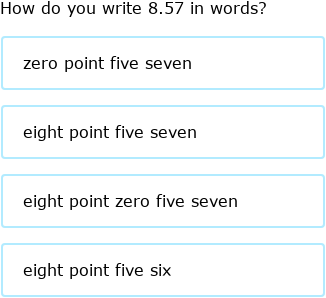 IXL - Understanding decimals expressed in words (Year 5 maths practice)