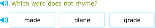 IXL - Which word does not rhyme? (Year 1 English practice)