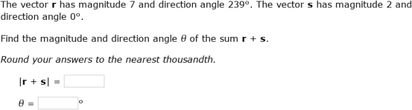 IXL - Find the magnitude and direction of a vector sum (Year 12 maths ...