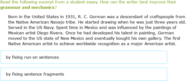 IXL - Suggest appropriate revisions (Year 9 English practice)