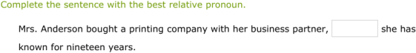 IXL - Use relative pronouns: who and whom (Year 4 English practice)