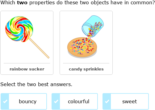 IXL - Compare properties of objects (Year 4 science practice)
