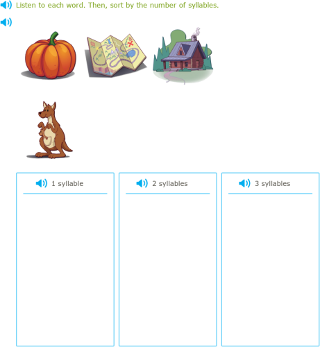 IXL - Sort by the number of syllables (Year 2 English practice)