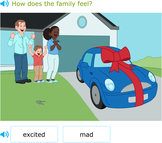 IXL - Which feeling matches the picture? (Preschool English practice)