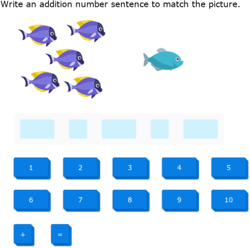 IXL - Write addition sentences for pictures - sums up to 10 (Year 1 ...