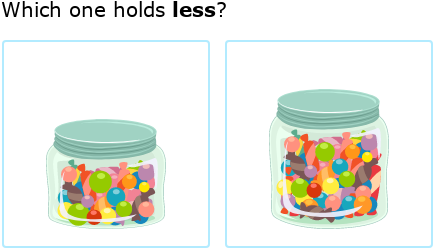 IXL - Holds more or less (Preschool maths practice)