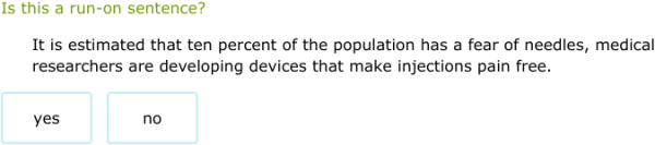 IXL - Identify run-on sentences (Year 11 English practice)